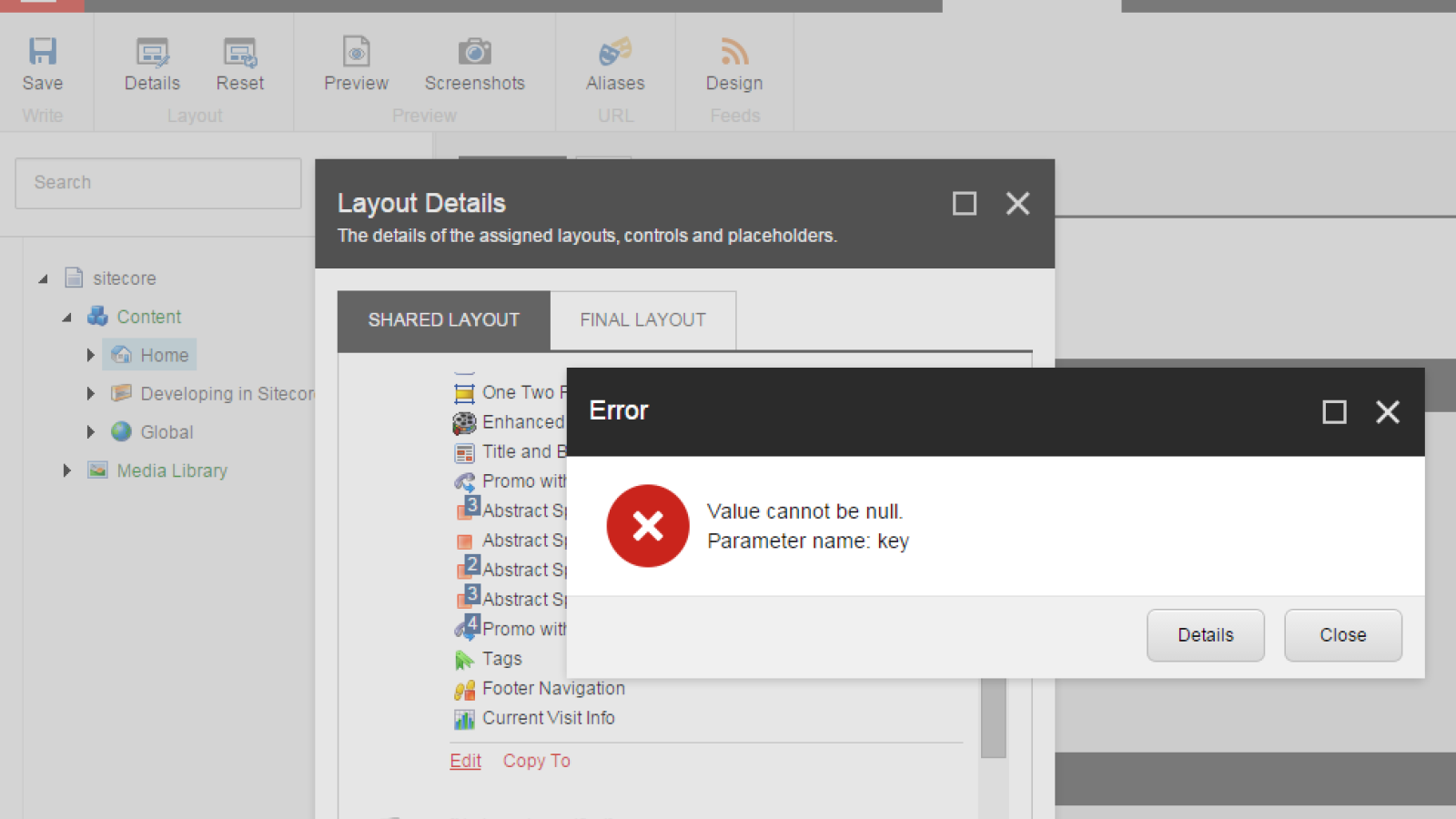 Sitecore 8 Error Editing The Presentation Layer Horizontal Digital Blog